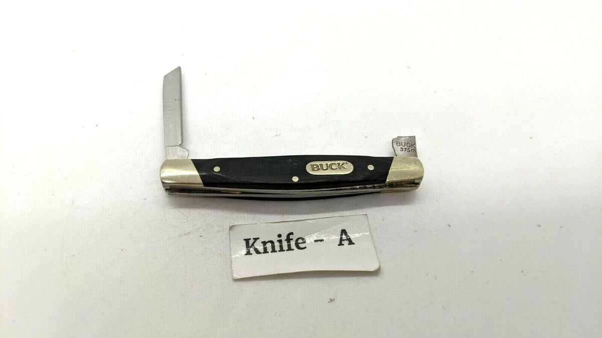 Buck 375 Folding Pocket Knife Brown Wood w/Stainless Steel Bolsters ...