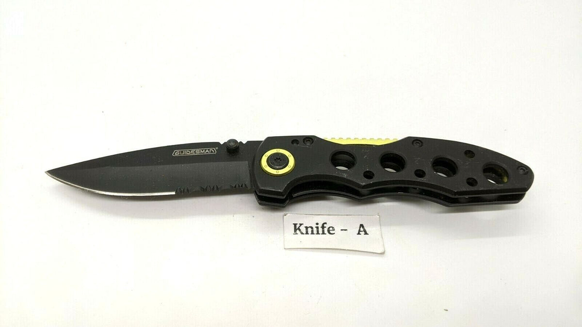 Guidesman Tactical Folding Pocket Knife 8Cr13MoV Steel Combo Edge Line ...