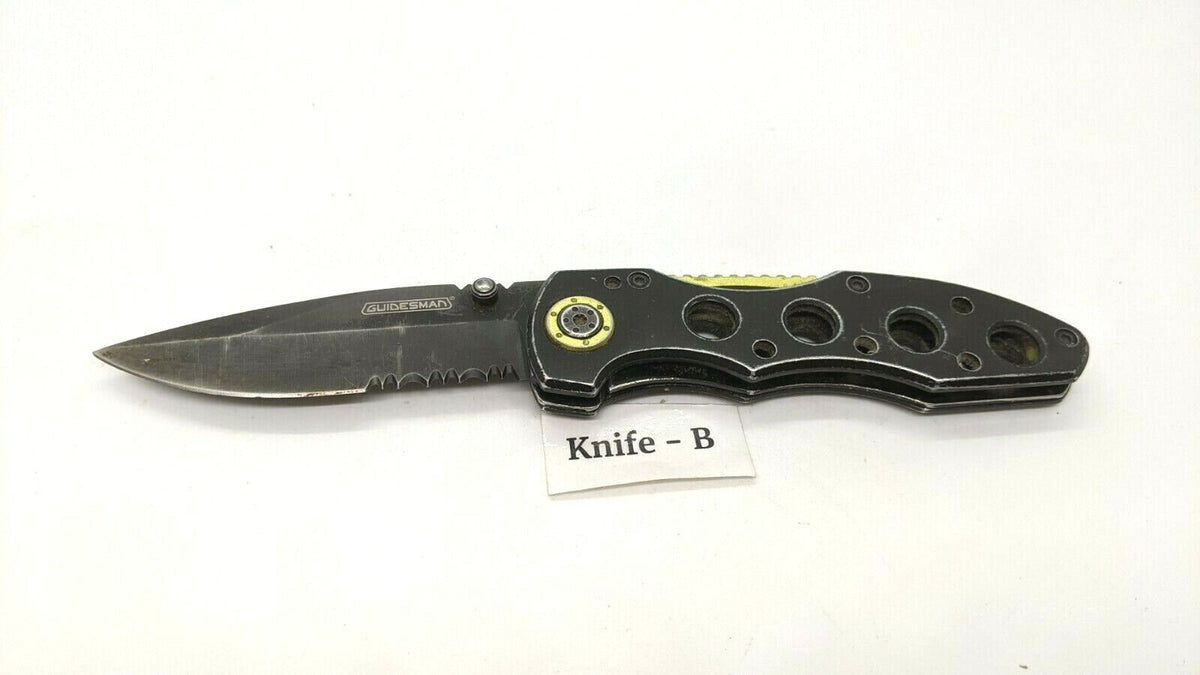 Guidesman Tactical Folding Pocket Knife 8Cr13MoV Steel Combo Edge Line ...