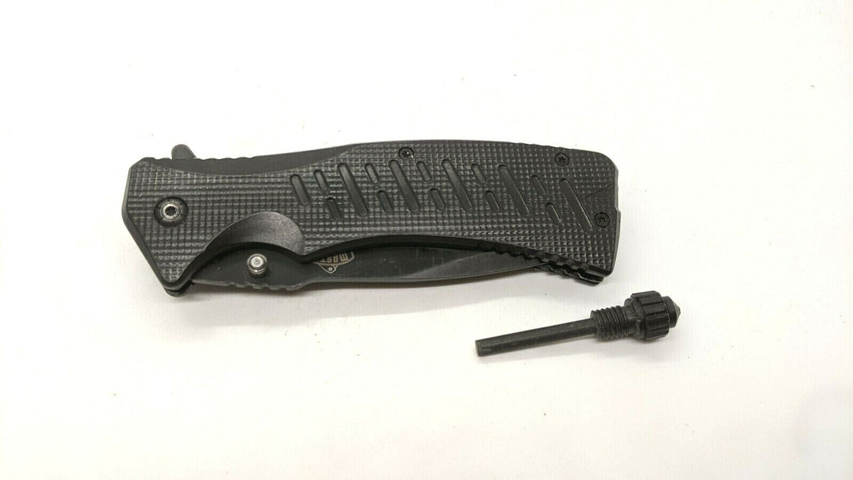 Master USA Ballistic MU-A023 Folding Pocket Knife Combo Liner Blk ABS ...