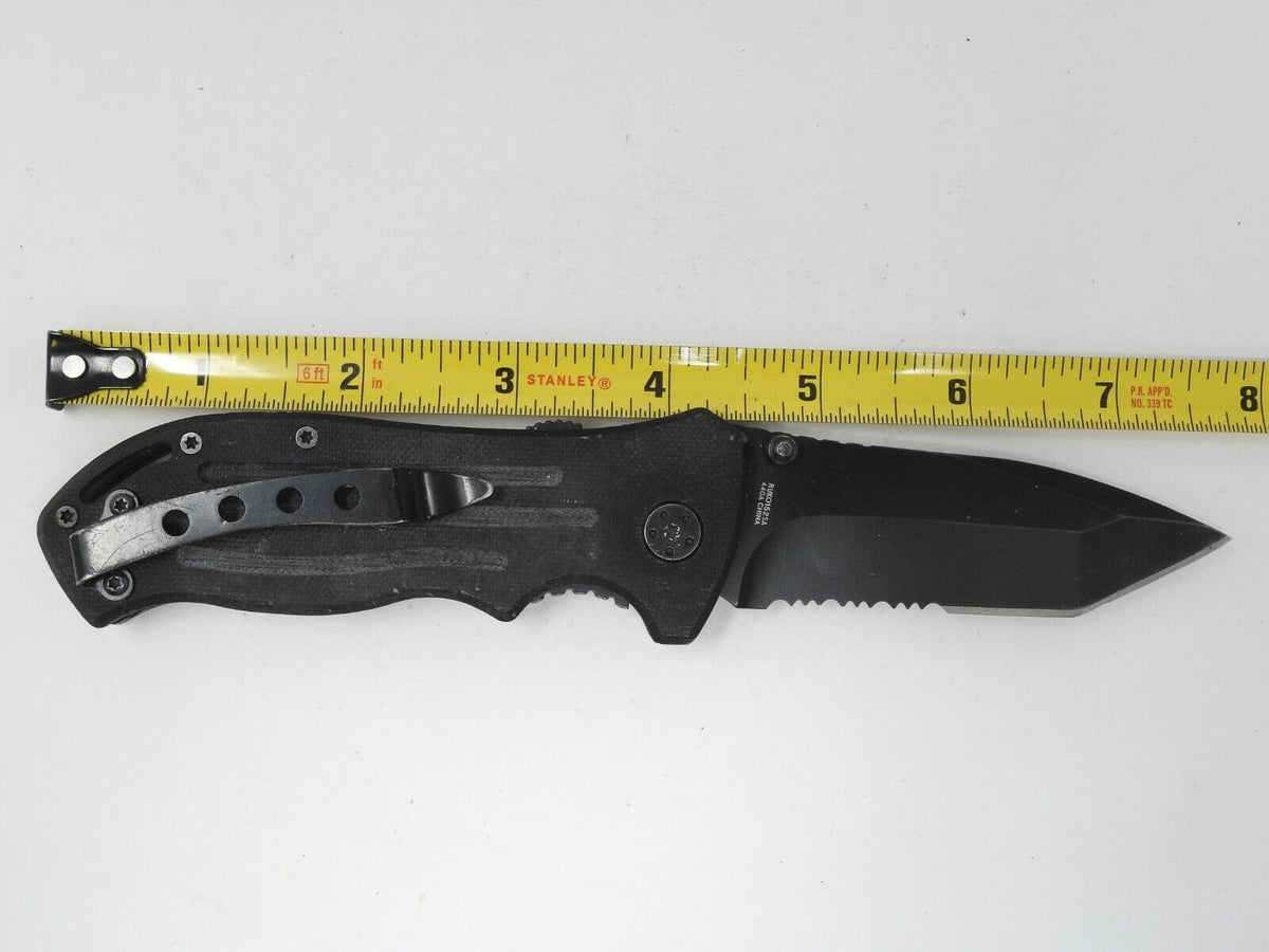 RUKO 152SA Combination Blade Black Pocket Knife – UsedKnives.com