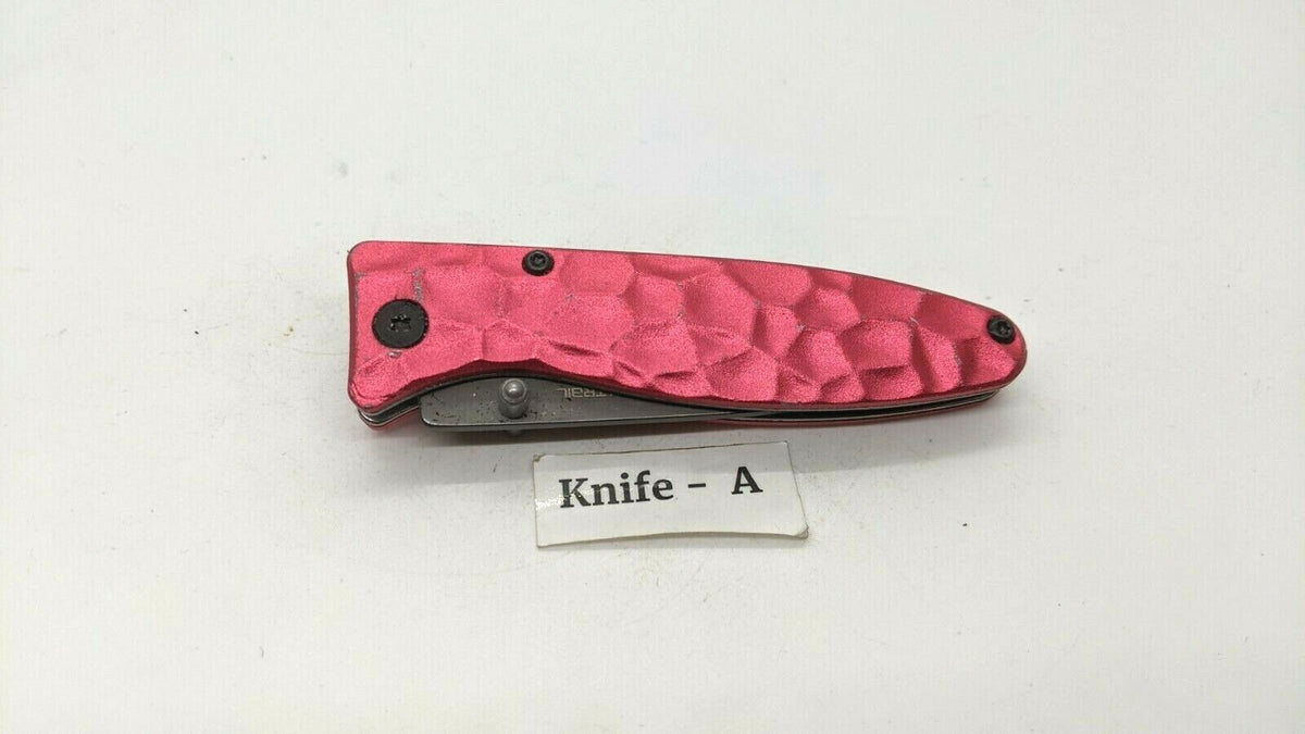 Ozark Trail Folding Pocket Knife Textured Grip Handle Plain Edge Liner ...