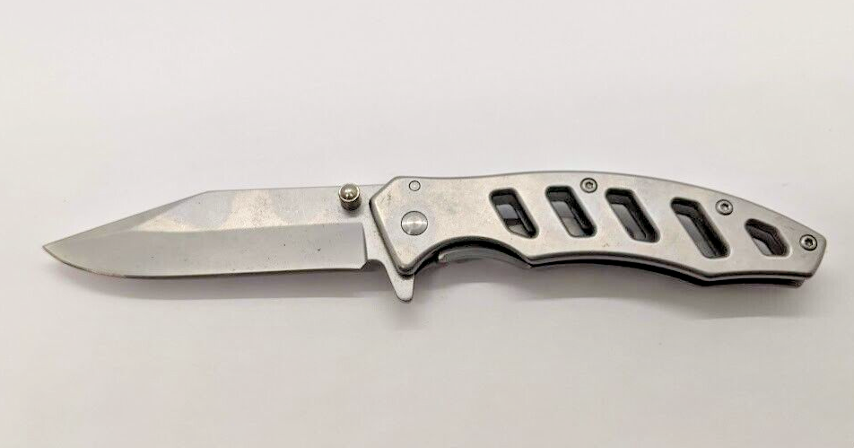 Unbranded GK21 Skeleton Handle Clip Point Plain Edge Folding Pocket Kn ...