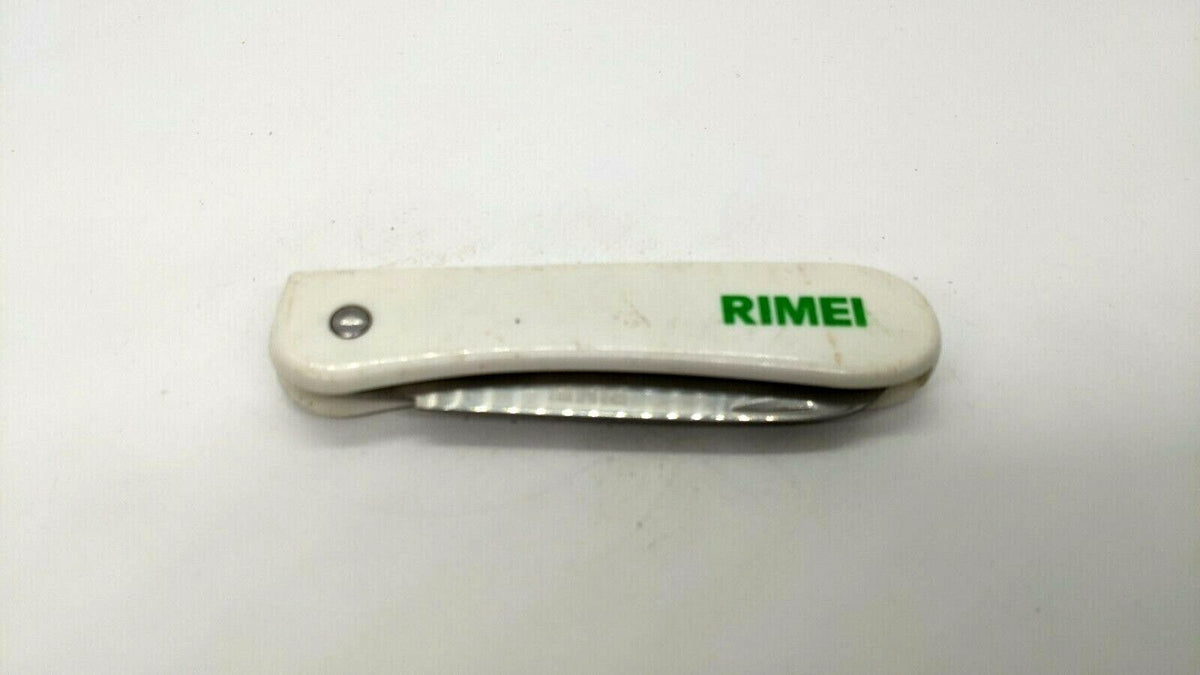 Rimei Folding Chef's Knife White Plastic Handle Plain Stainless Steel ...