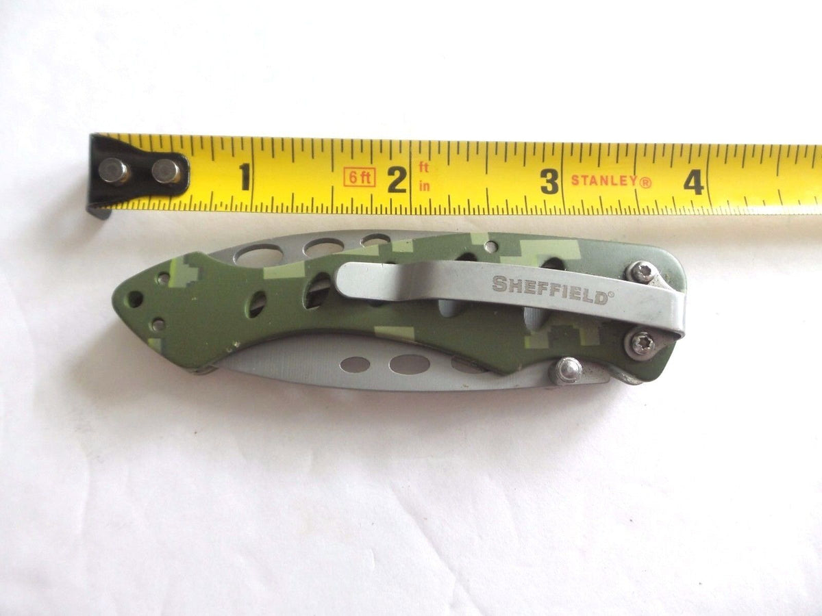 Sheffield Army Camo Green Single Blade Folding Pocket Knife ...