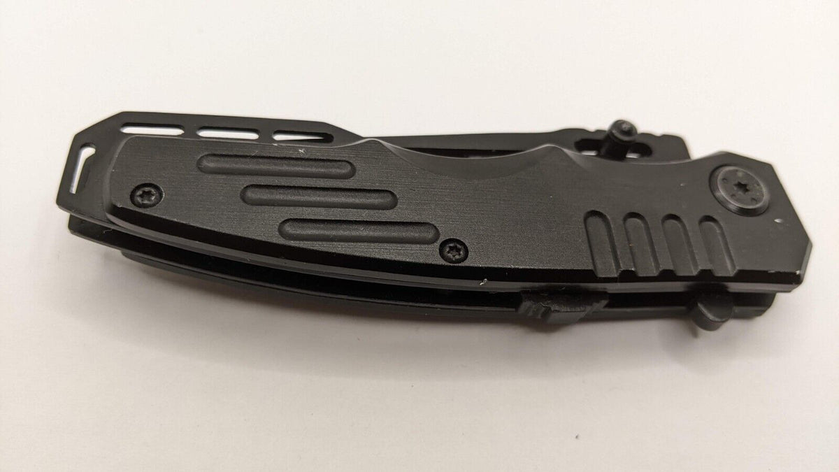 G+W Grand Way Tactical Folding Pocket Knife w/Pocket Clip Plain Blade ...