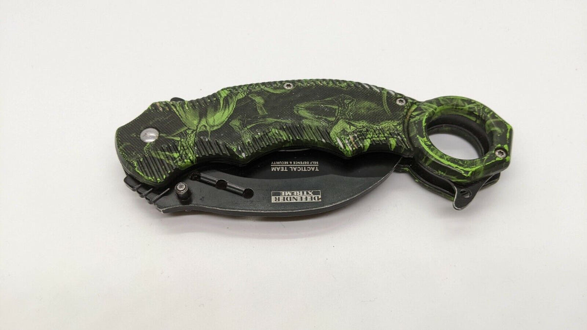 Defender Xtreme Tactical Team 9083 Folding Pocket Knife Plain Hawkbill ...