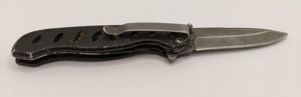 Vintage Gerber Drop Point Folding Pocket Knife 4660315AO Black Plain E ...