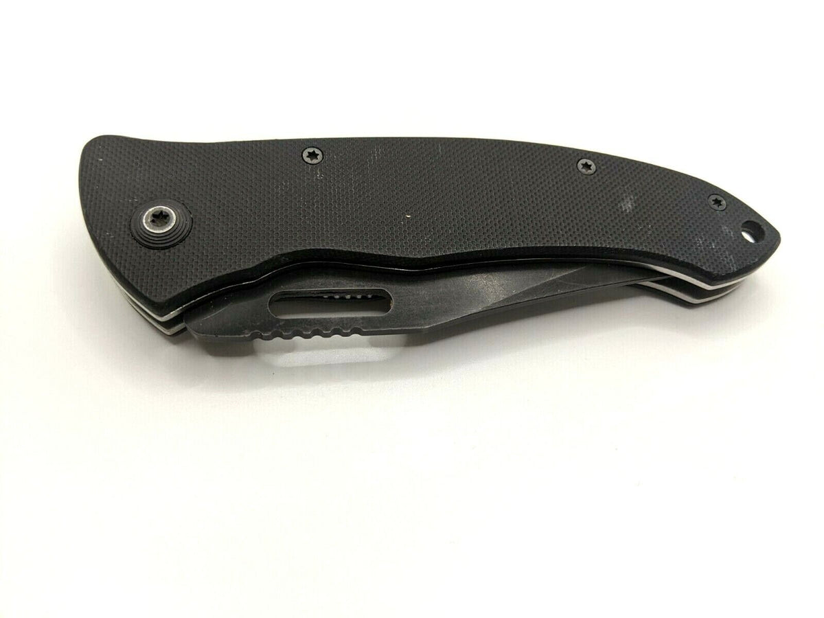 Huntshield Folding Pocket Knife Single Plain Edge Liner Lock Stainless ...