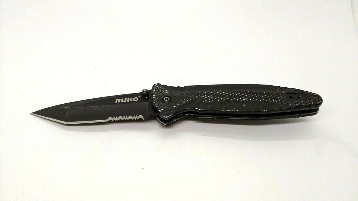 RUKO RUK0160 Folding Pocket Knife Combo Edge Tanto Liner Lock Stainles ...